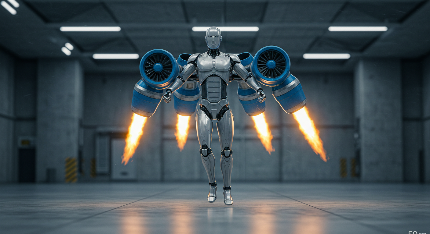 イタリア工科大学のiRonCub3、ジェットタービンとAI制御で人型ロボット初の飛行実現